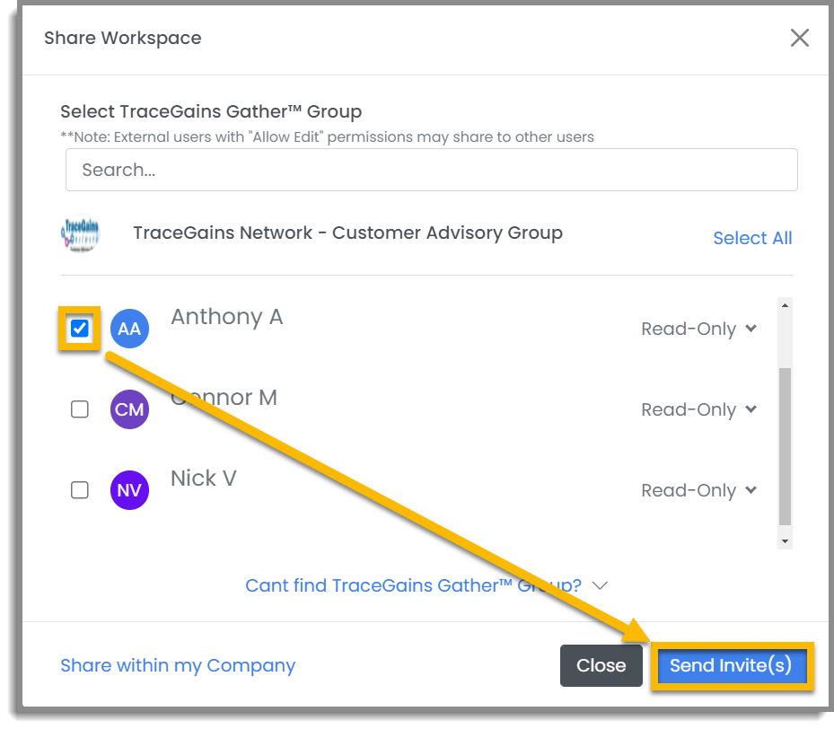 Sharing Workspaces – TraceGains Gather® Help Center Sharing Workspaces – TraceGains Gather® Help Center