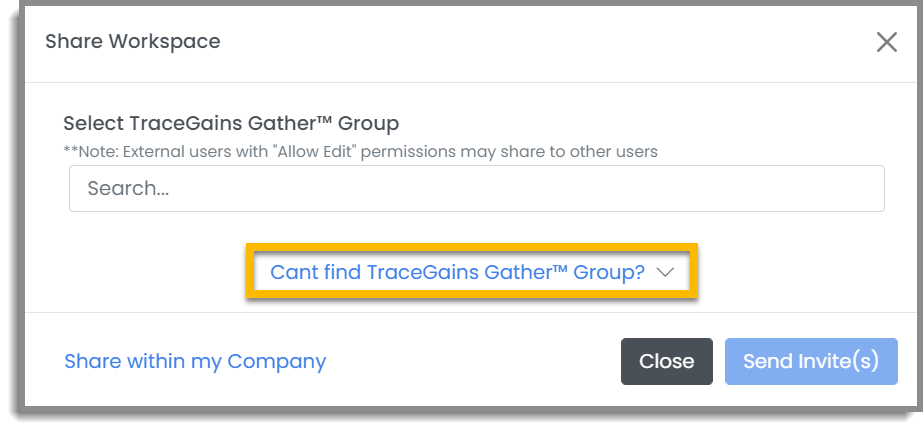 Sharing Workspaces – TraceGains Gather® Help Center