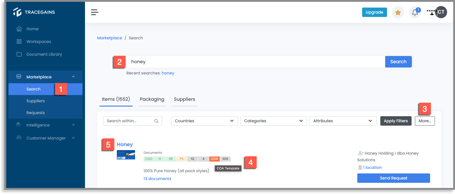 Search and Discover on the Marketplace – TraceGains Gather® Help Center