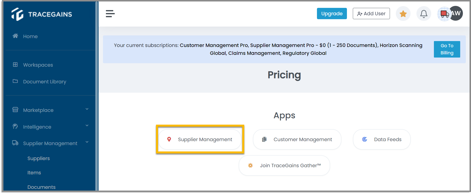 Upgrade to Supplier Management Enterprise – TraceGains Gather® Help Center