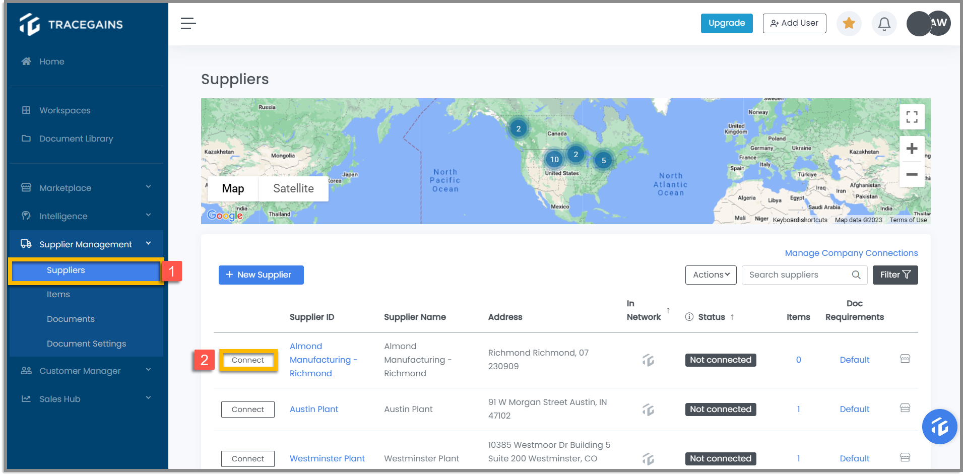 Make Connections in Supplier Management Pro – TraceGains Gather® Help ...