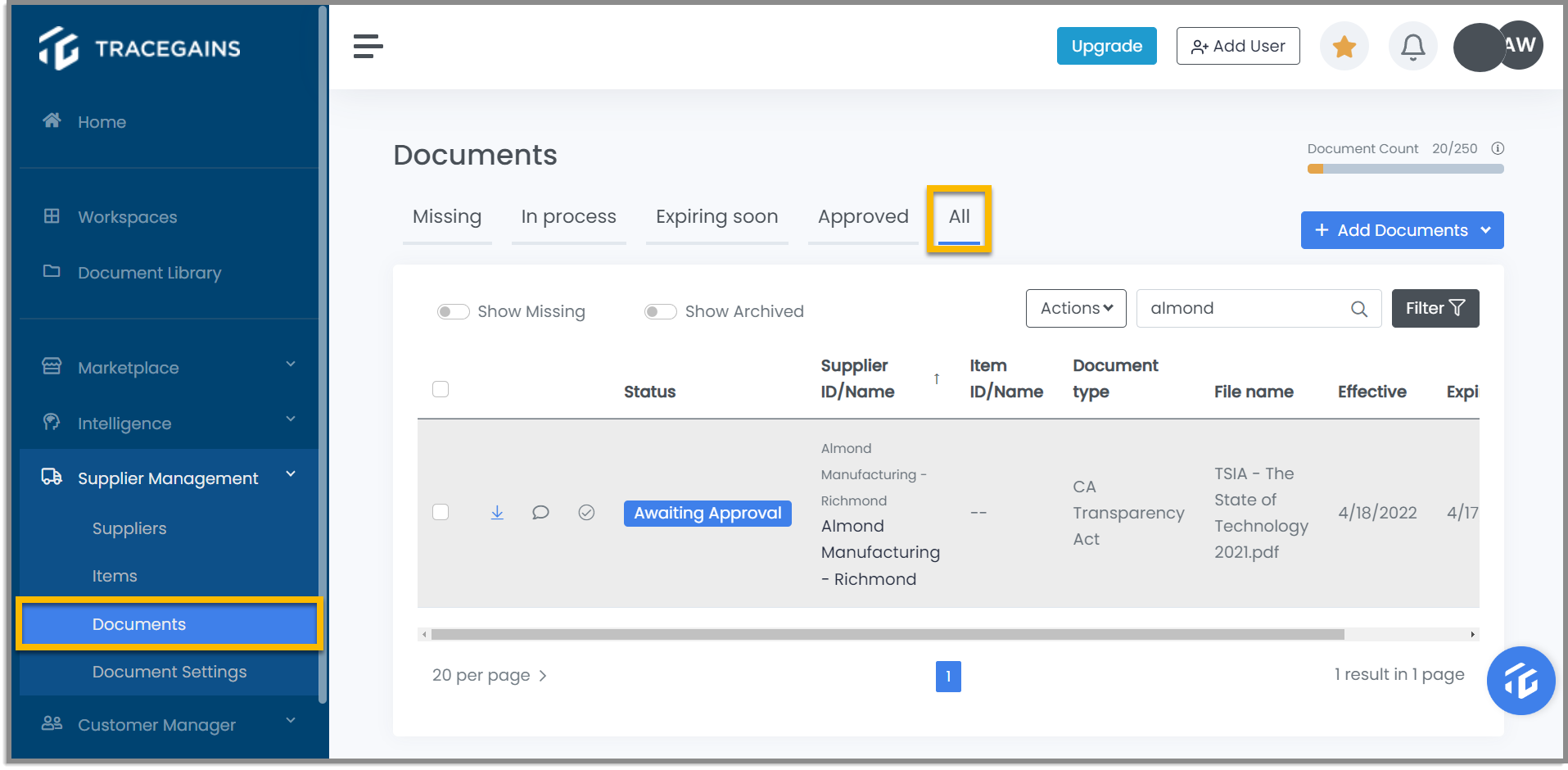 Make Connections in Supplier Management Pro – TraceGains Gather® Help ...