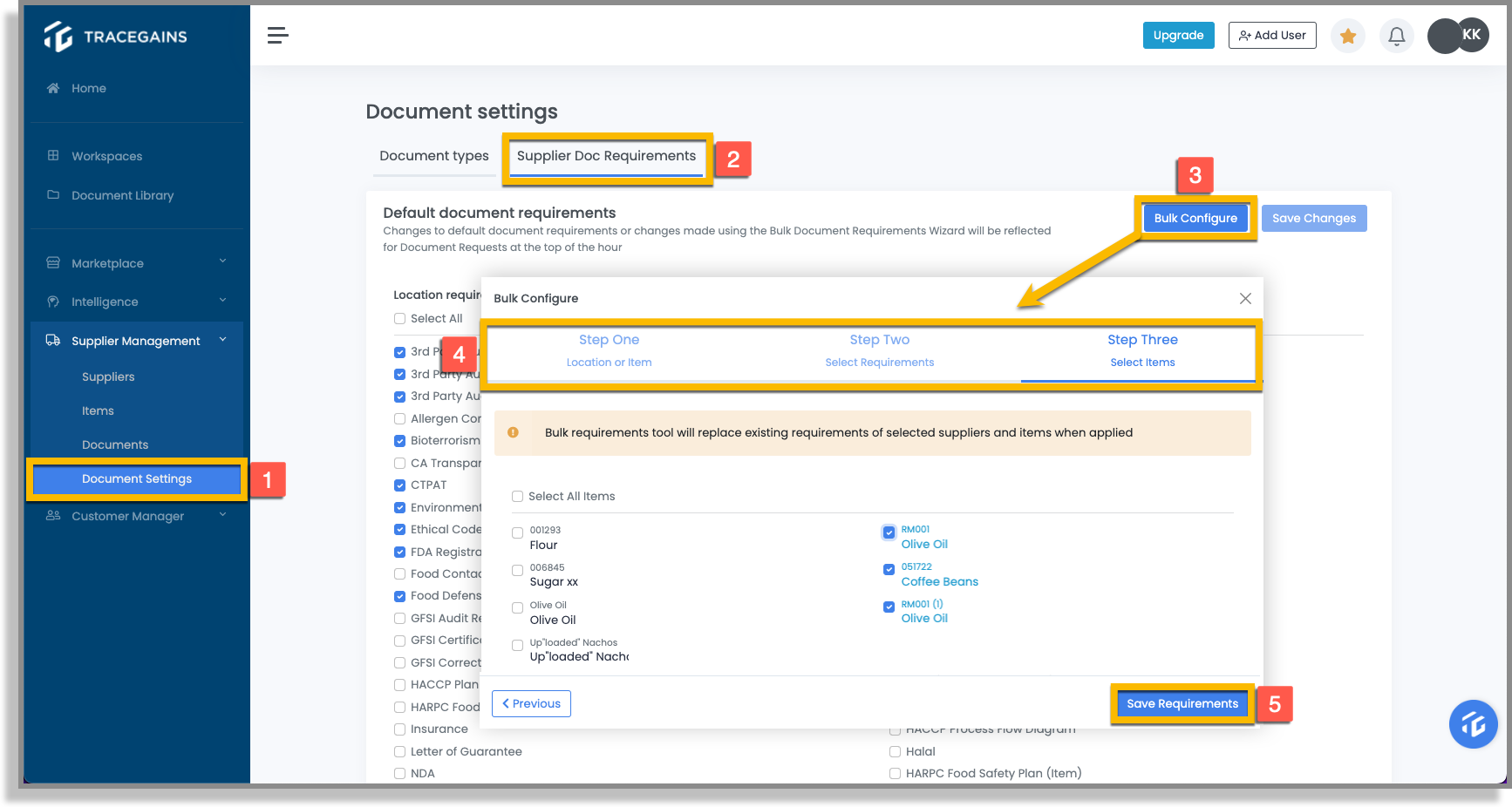 Set Up Document Requirements in Supplier Management Pro – TraceGains ...