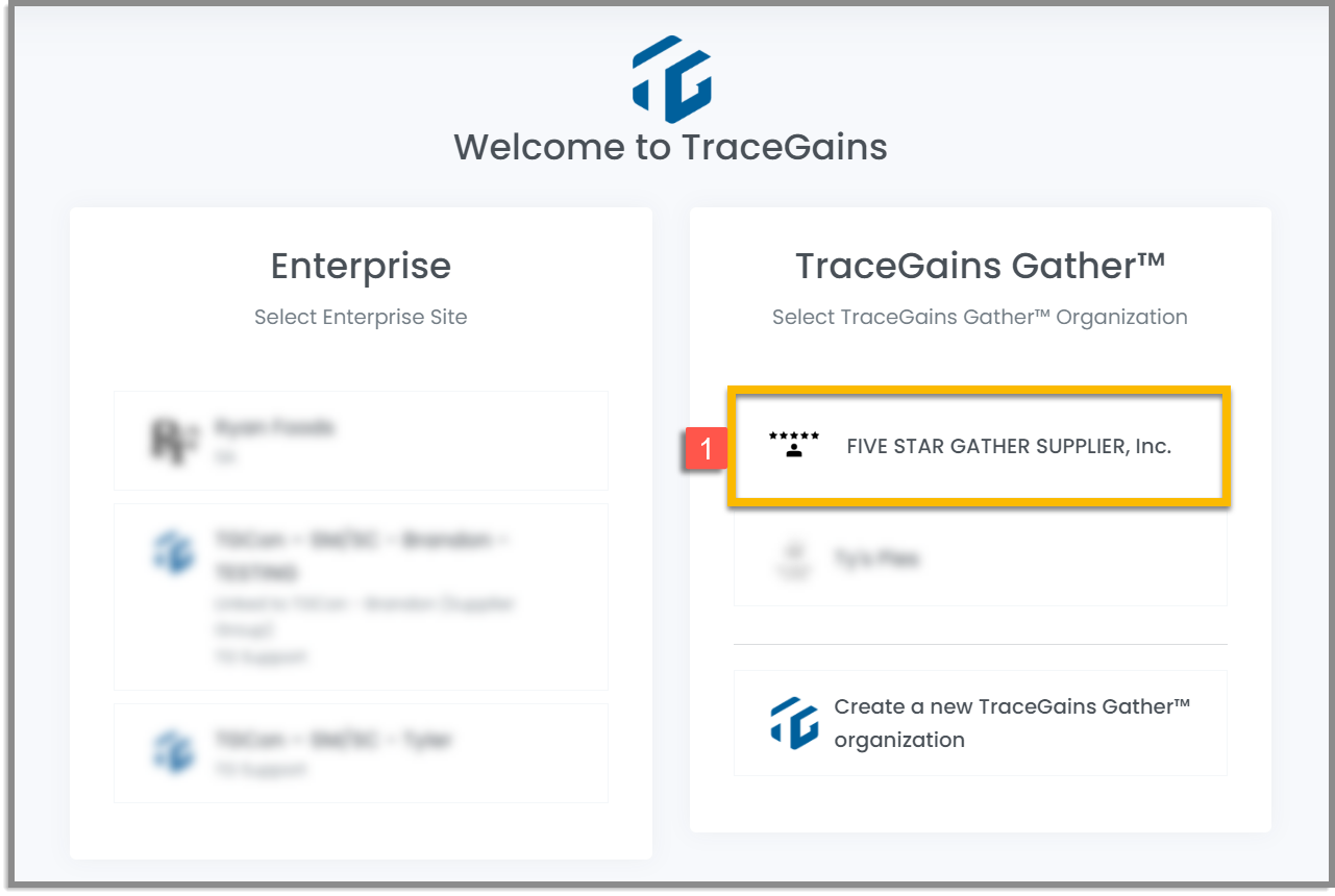 Access Customer Sites – TraceGains Gather® Help Center
