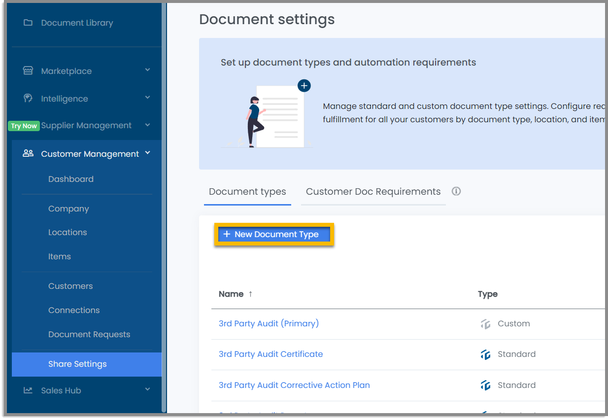 Document Settings - Types & Requirements – TraceGains Gather® Help Center